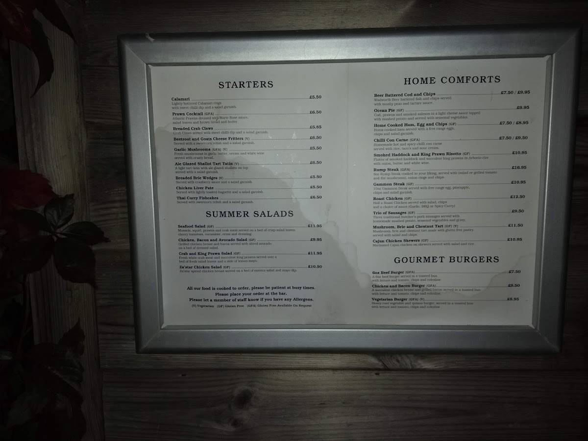 Menu at Rope & Anchor pub & bar, Poole