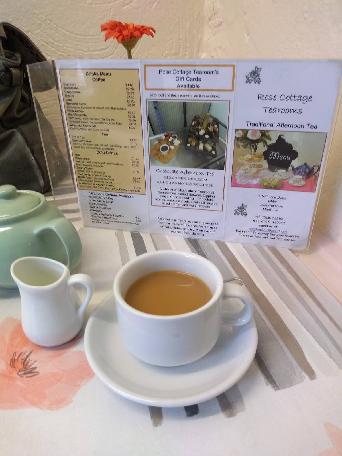Menu at Rose Cottage Tea Rooms cafe, Ashby-de-la-Zouch