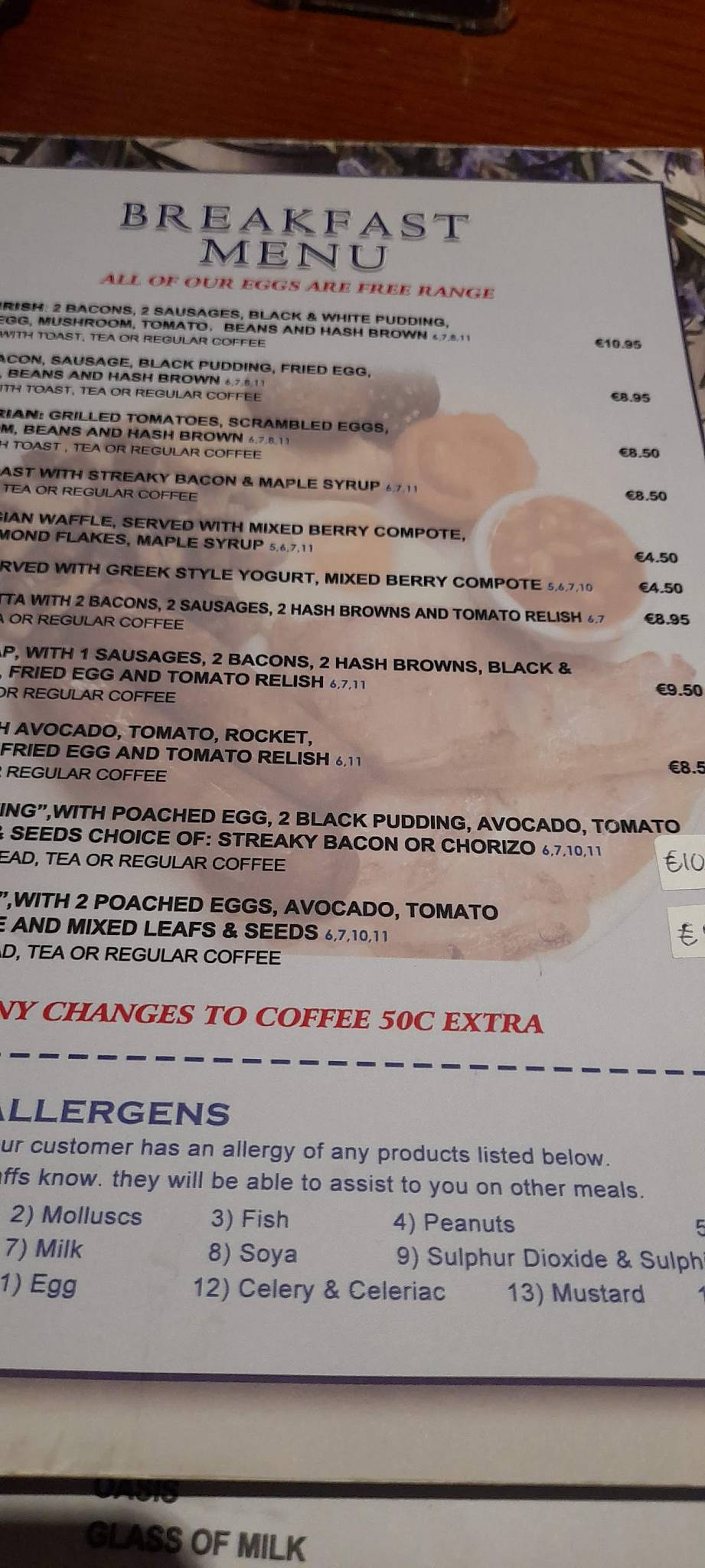 Menu at Rosemary Bistro cafe, Trim