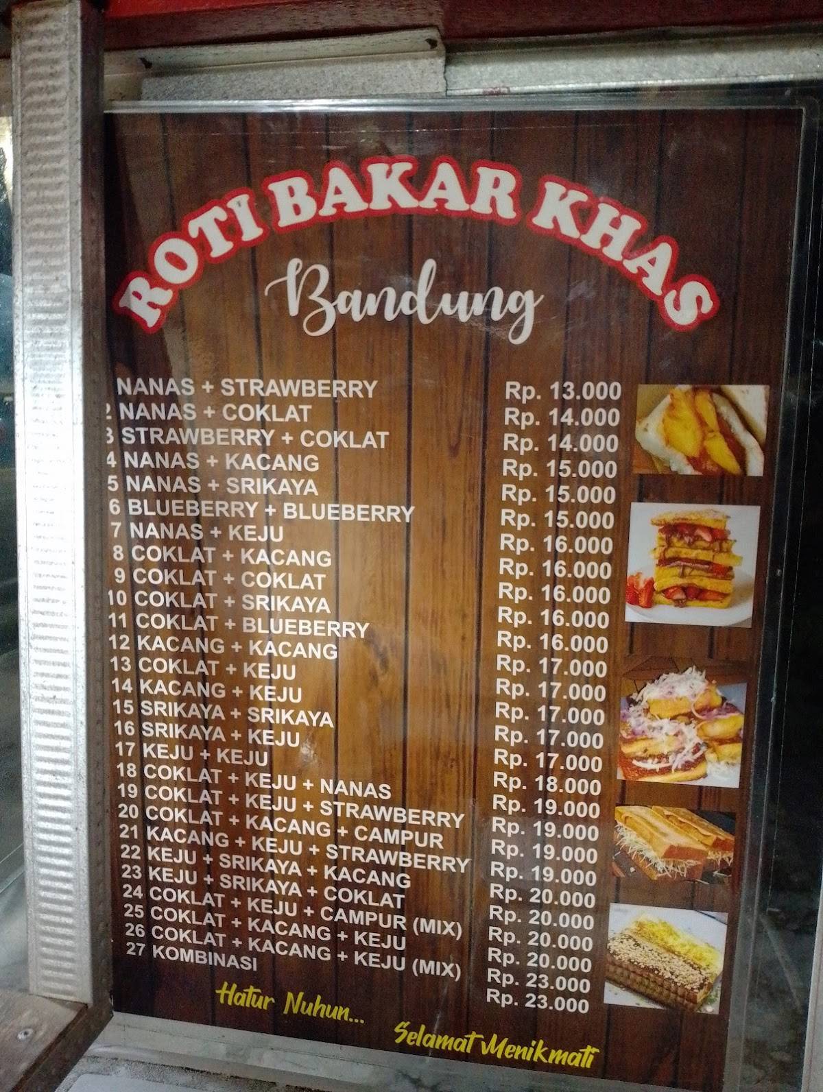 Menu at Roti Bakar Bandung 87', Balikpapan
