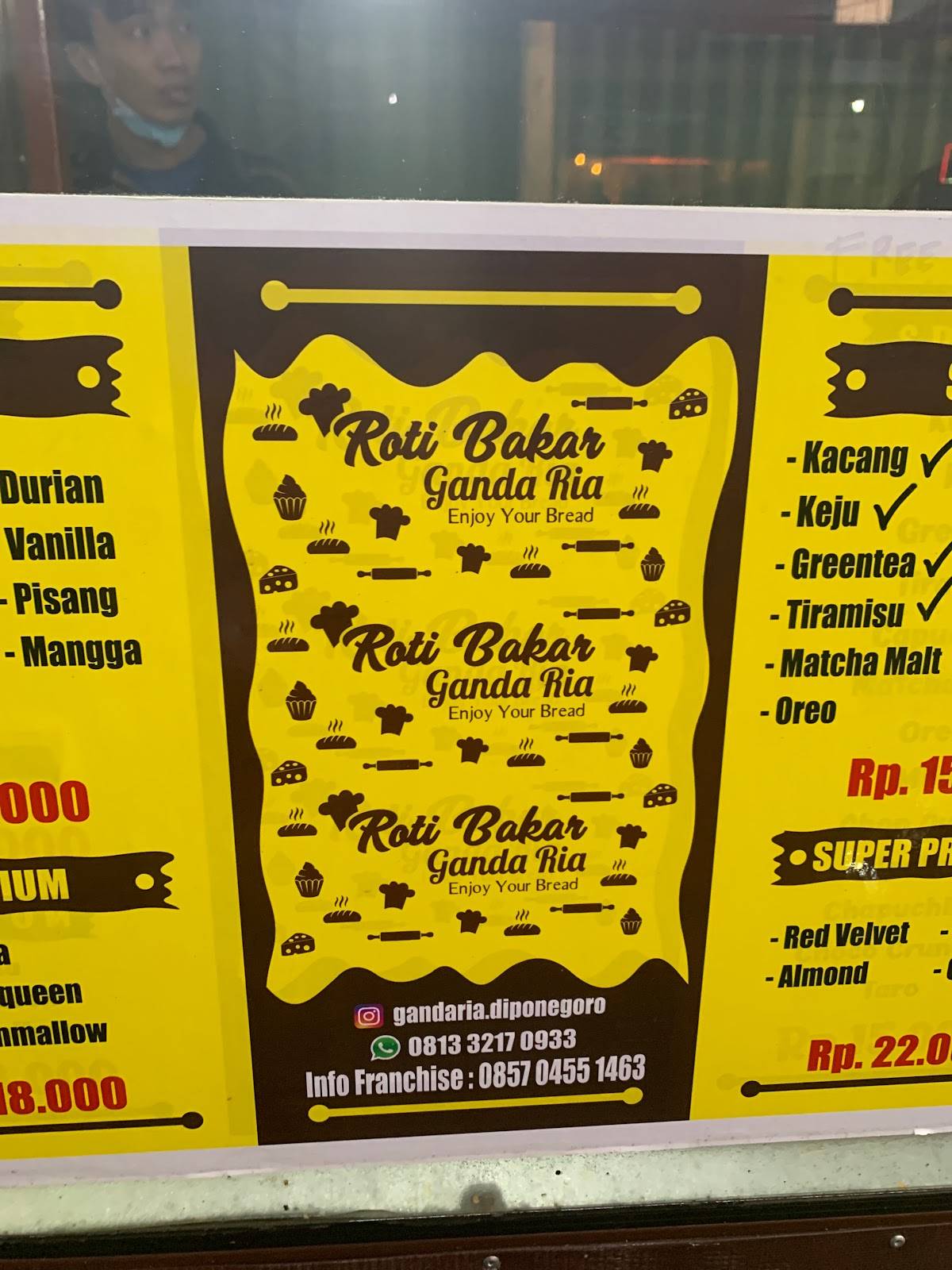 Menu at Roti Bakar Gandaria Diponegoro, Madiun