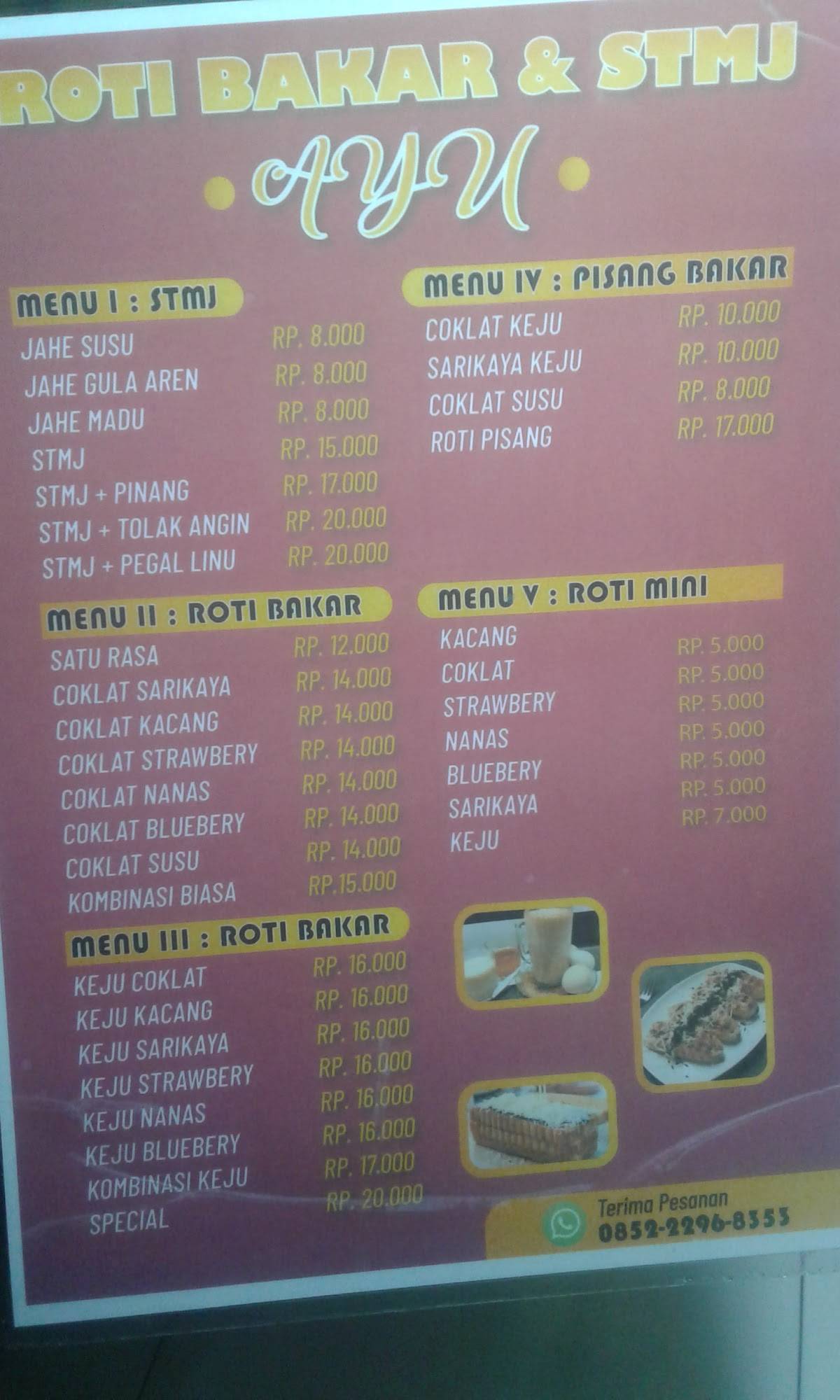 Menu at Roti Bakar & Stmj+pinang Muda cafe, South Sumedang
