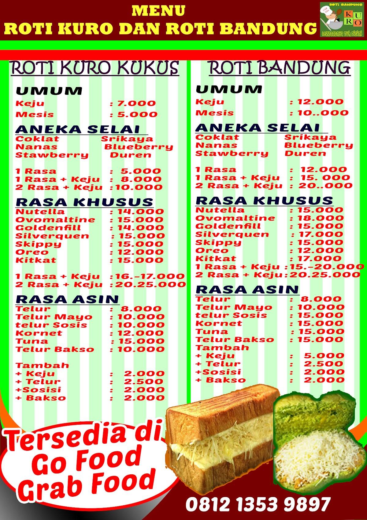 Menu at Roti Bakar dan Sop Duren Ametres, East Jakarta