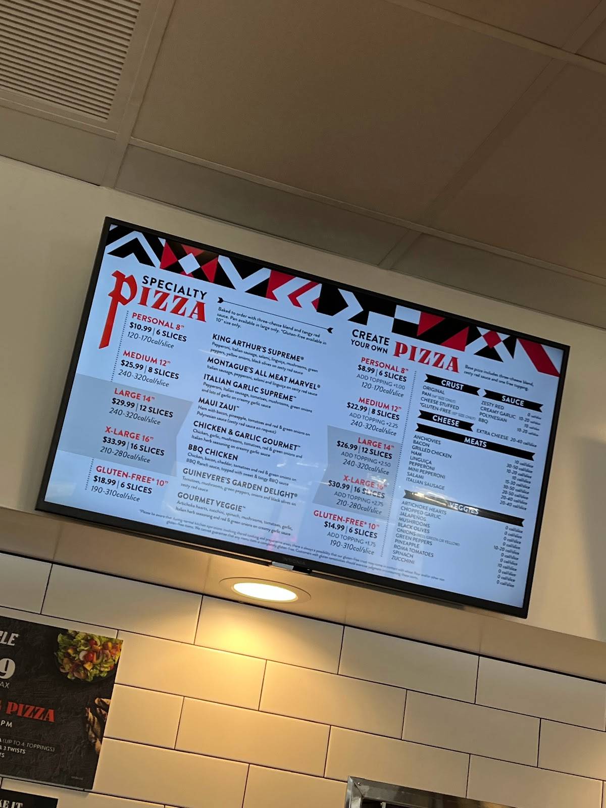 Menu at Round Table Pizza pizzeria, Simi Valley, Sycamore Dr