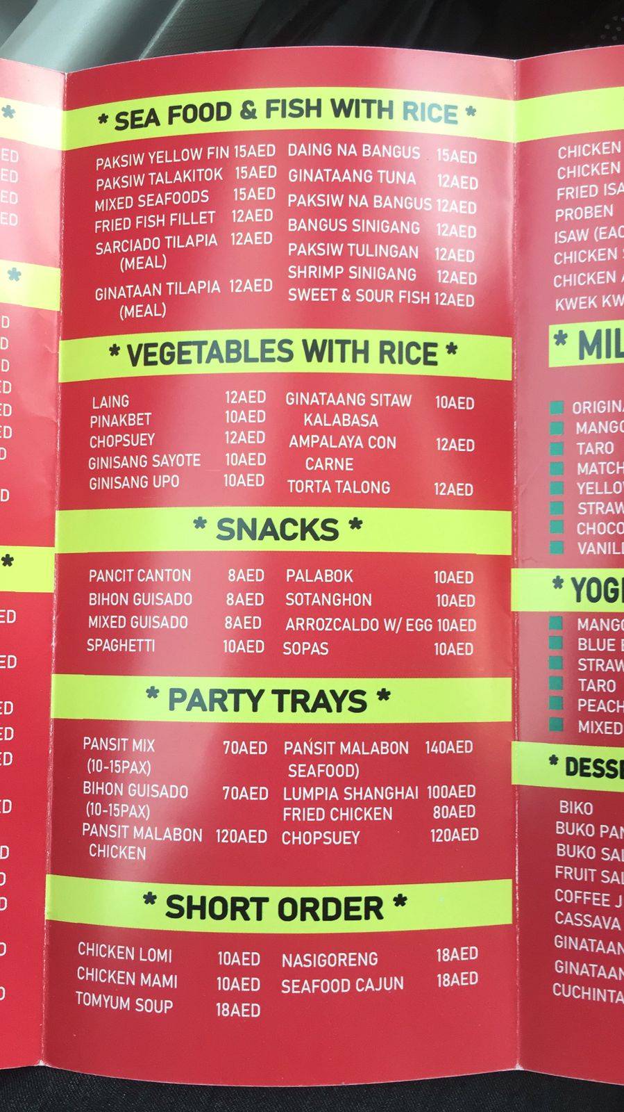Menu at Royal Pinoy Restaurant - Hamdan Branch, Abu Dhabi