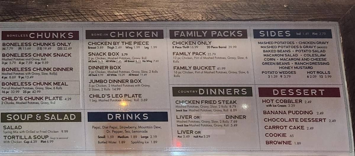 Menu at Roy's Fried Chicken restaurant, Coweta, OK-51