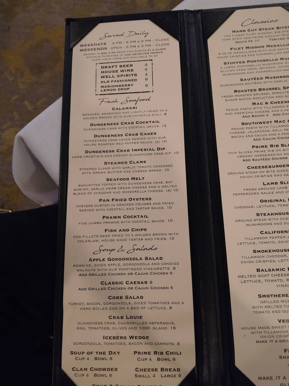 Menu at Rudy's Steakhouse, Salem, 350 Chemeketa St NE