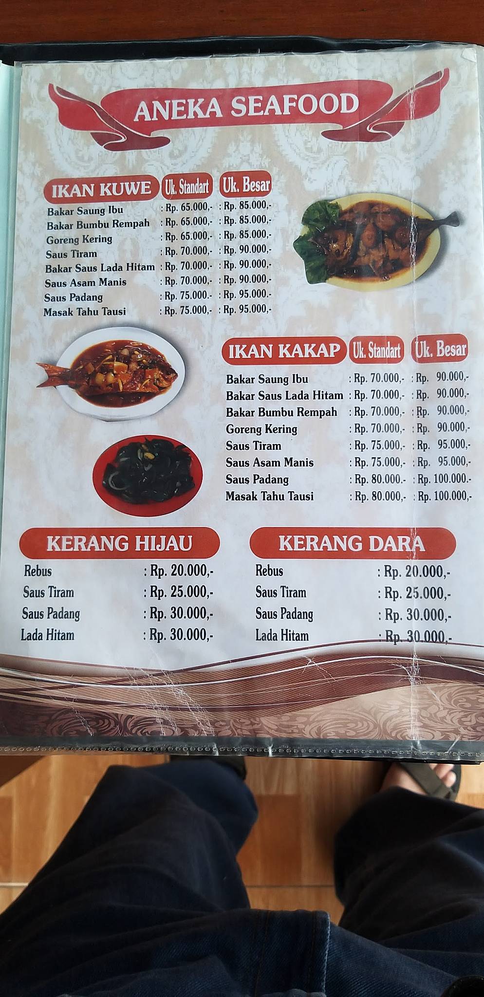 Menu at Rumah Makan Saung Ibu restaurant, Indonesia Menu at Rumah Makan Saung Ibu restaurant, Indonesia