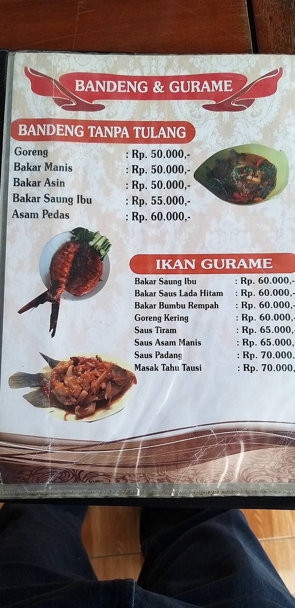 Menu at Rumah Makan Saung Ibu restaurant, Indonesia Menu at Rumah Makan Saung Ibu restaurant, Indonesia