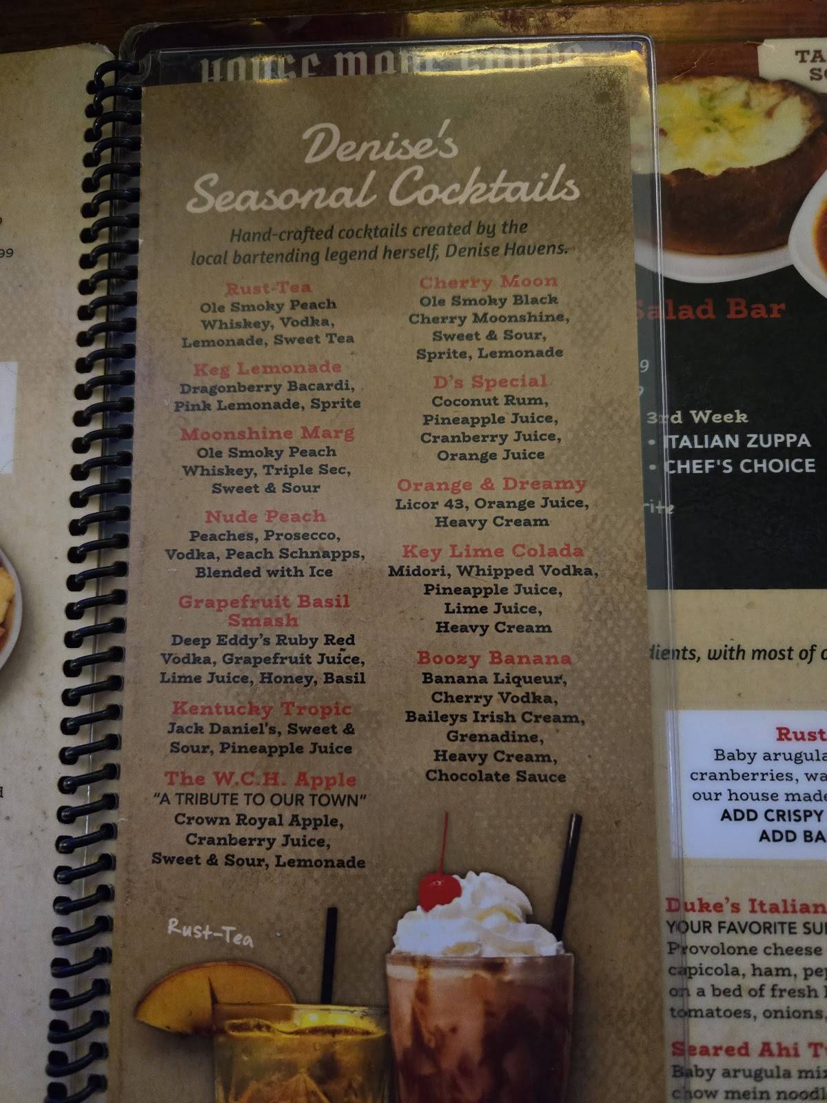 Menu at Rusty Keg Tavern pub & bar, Washington Court House