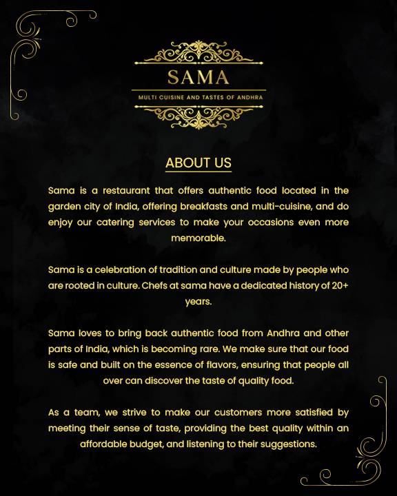 Menu at SAMA RESTAURANT, Bengaluru