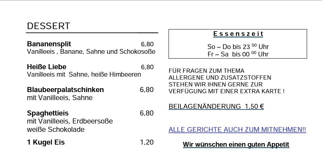 Speisekarte von Café Sax restaurant, München