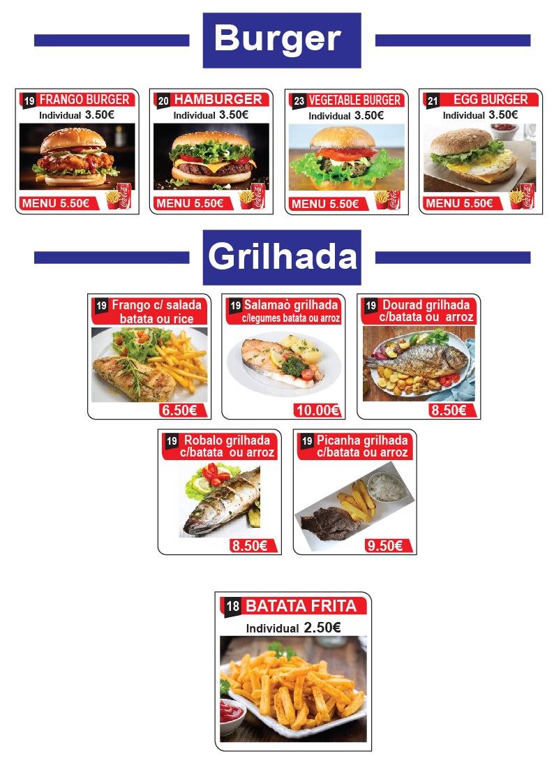Menu em SHAN FAST FOOD & PIZZERIA, Moscavide