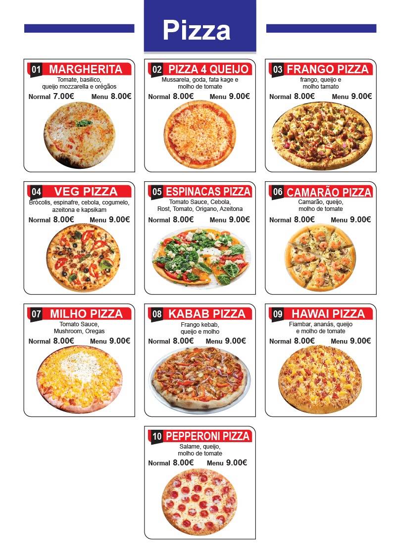 Menu em SHAN FAST FOOD & PIZZERIA, Moscavide