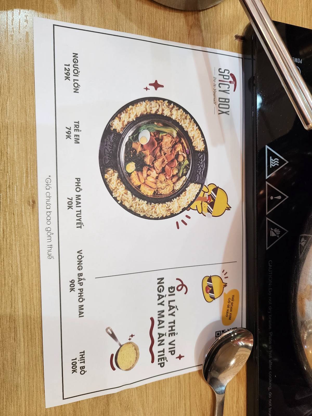 Menu at SPICY BOX VAN HANH MALL restaurant, Ho Chi Minh City