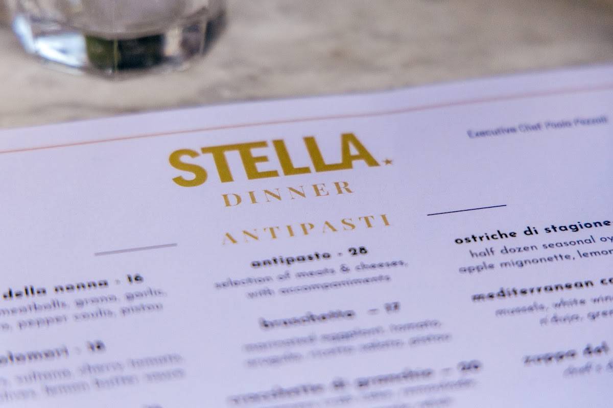 Menu at STELLA. restaurant, Seattle