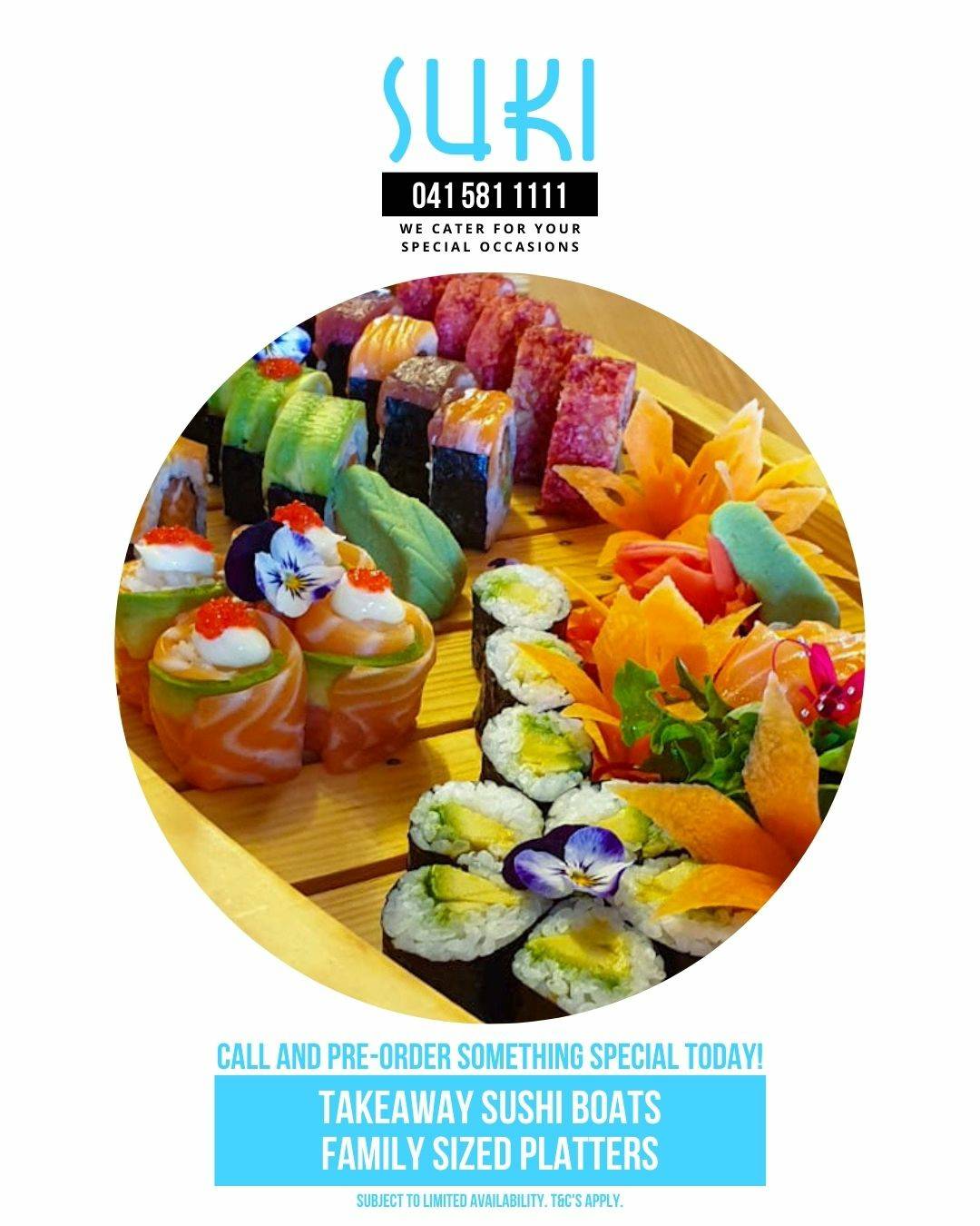 Menu at SUKI Sushi & Asian Cuisine restaurant, Port Elizabeth