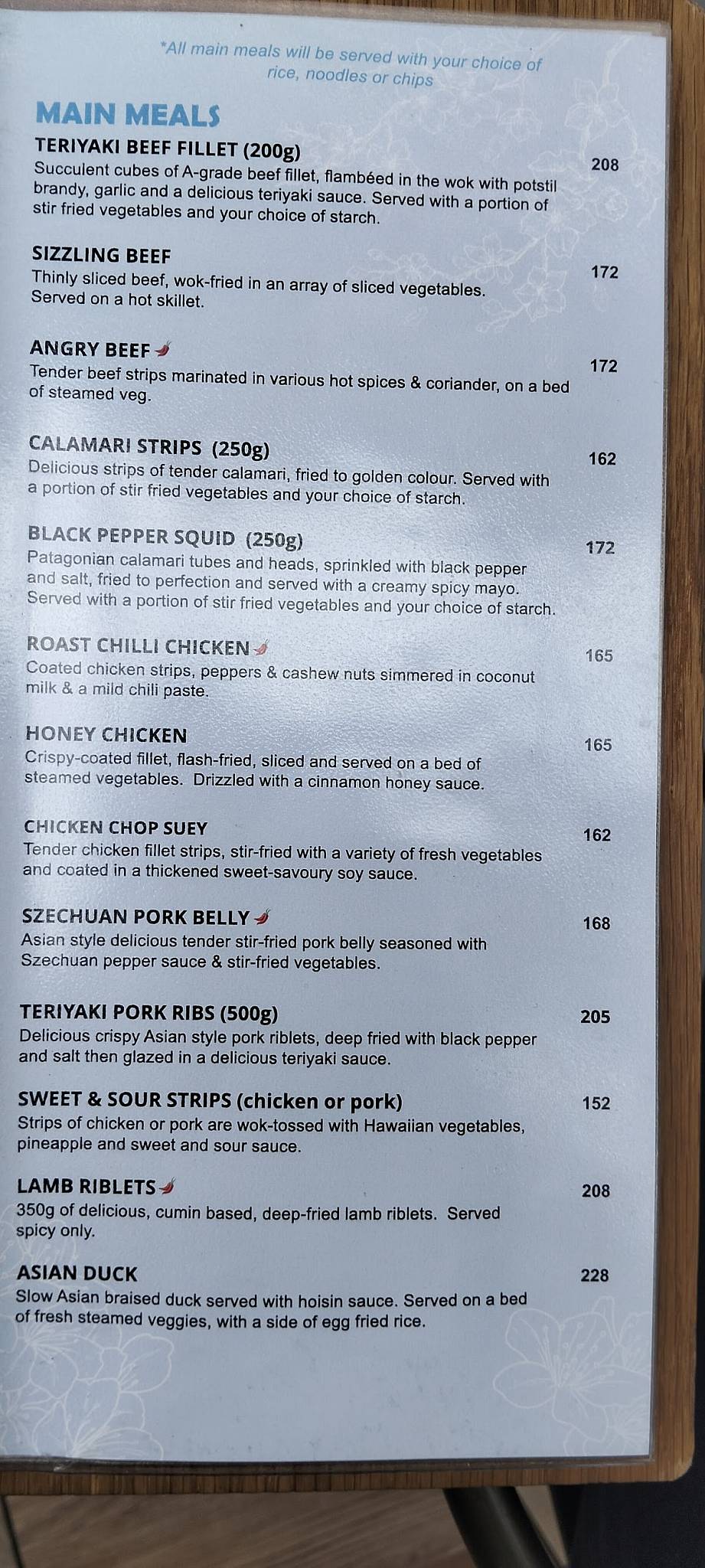 Menu at SUKI Sushi & Asian Cuisine restaurant, Port Elizabeth