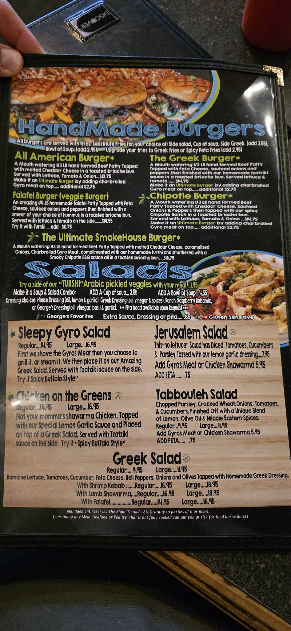 Menu at Saba's Mediterranean Kitchen restaurant, Phoenix