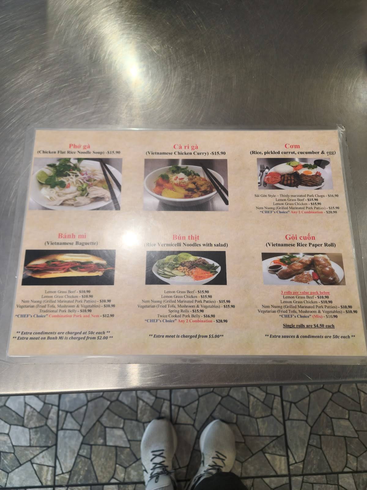 Menu at Saigon Alley Cafe, Brisbane City, 2C/313 Adelaide St