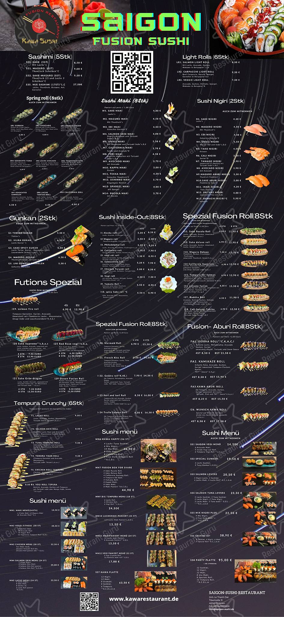 Menu at Kawa Sushi (Saigon Sushi Restaurant), Dülmen