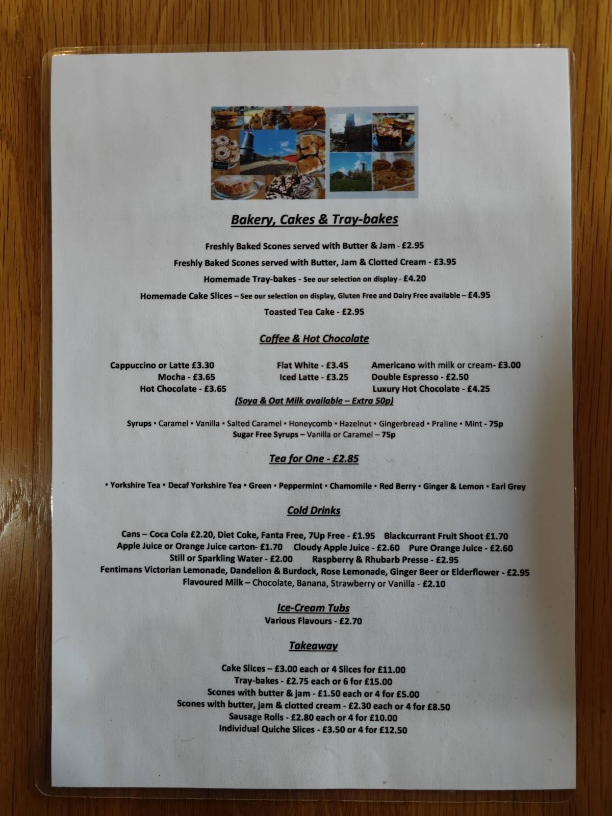 Menu at Sails Cafe, Cottingham