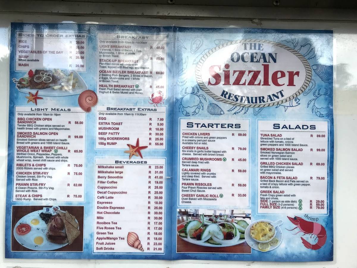 Menu at The Ocean Grill Restaurant, Saint Lucia