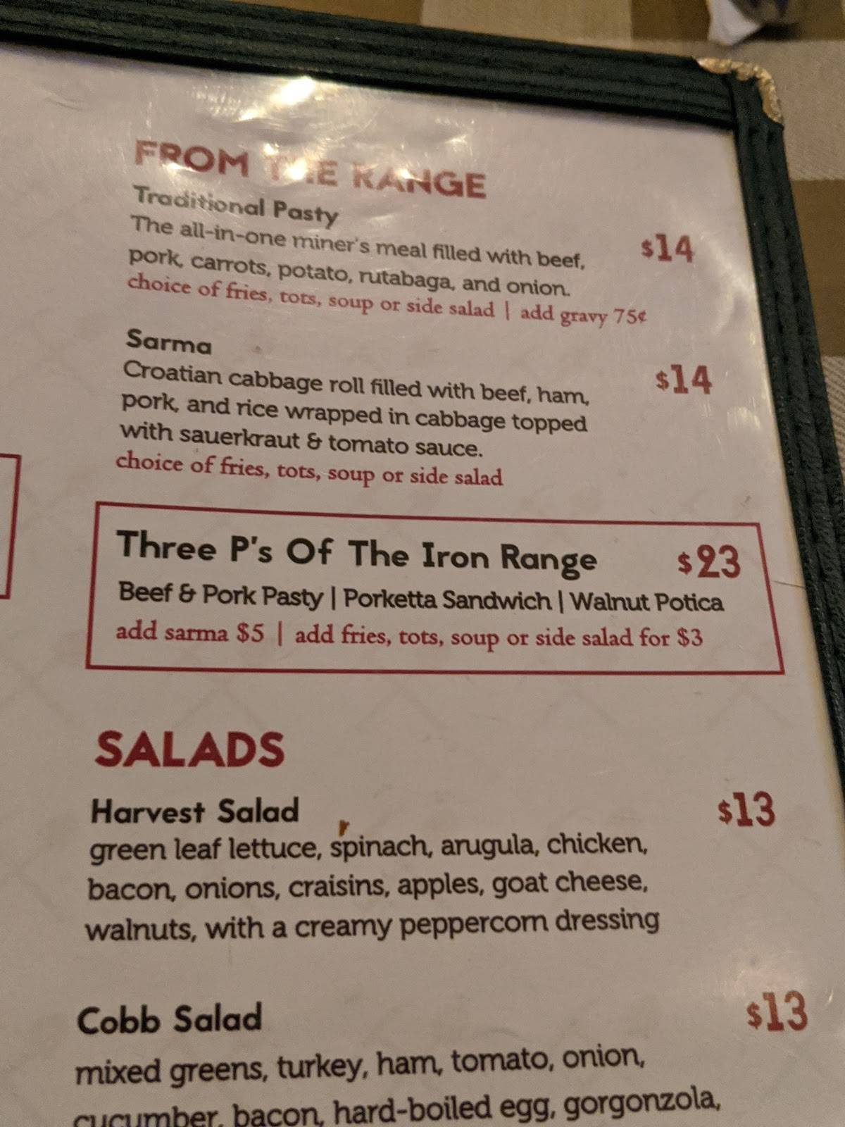 Menu at Iron Ranger pub & bar, Saint Paul