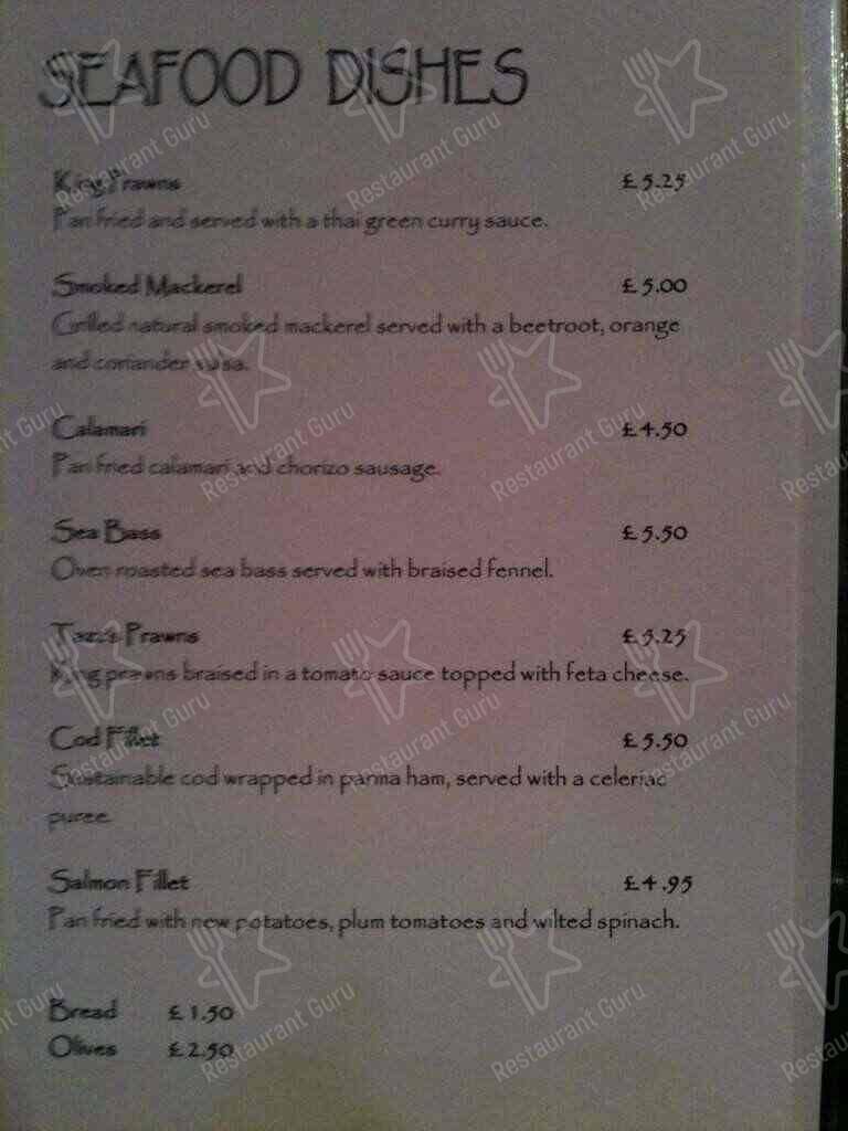 Menu at Sakara pub & bar, Liverpool