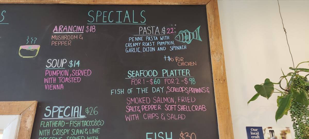 Menu at Salt Cafe & Bar, Port Macdonnell