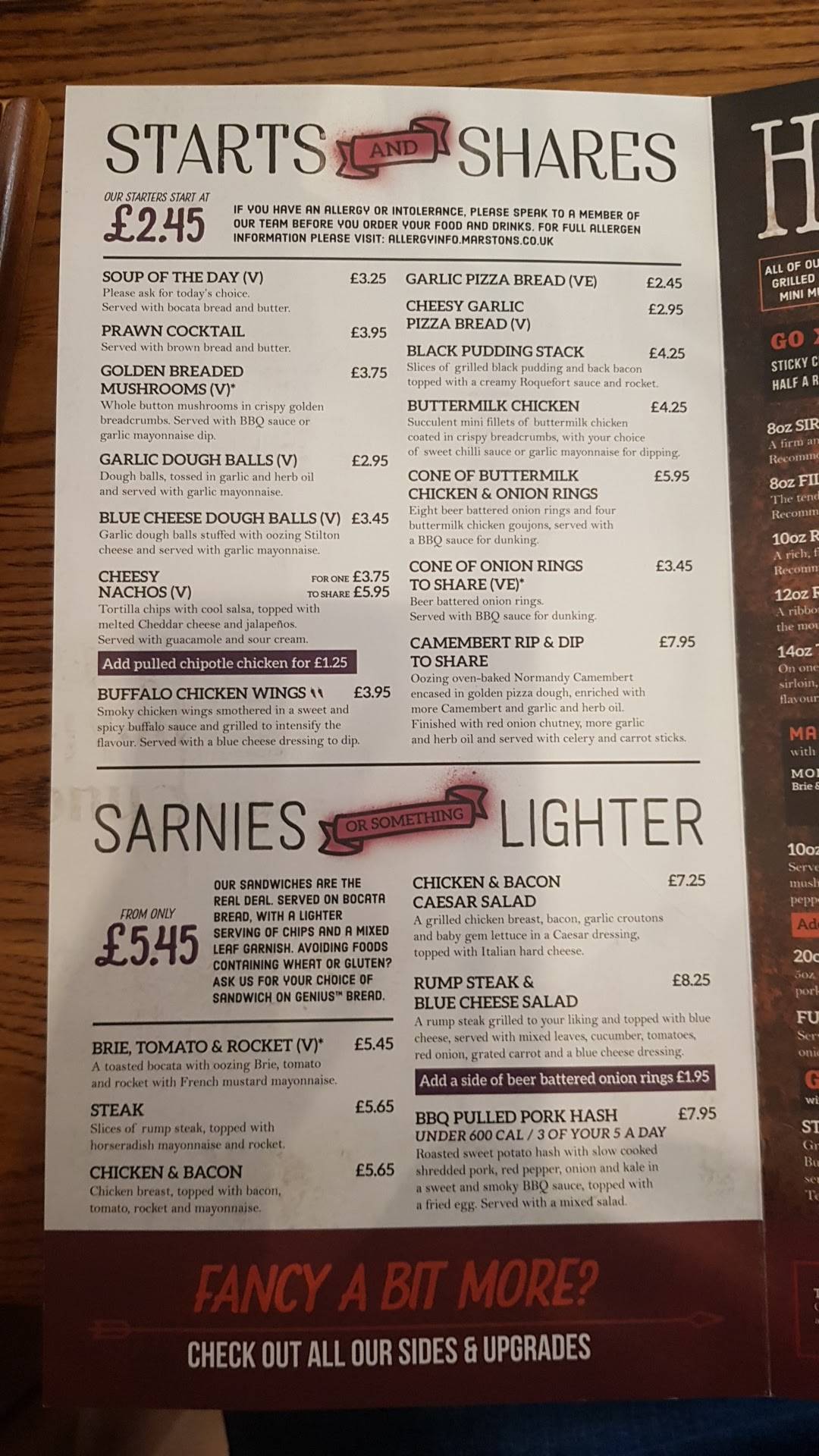 Menu at Longacre pub & bar, Skelton and Brotton
