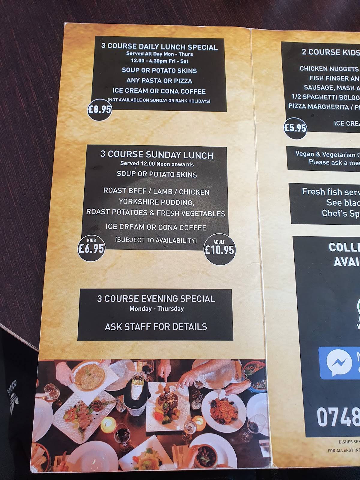 Menu at Sambuca Hartlepool restaurant, Hartlepool
