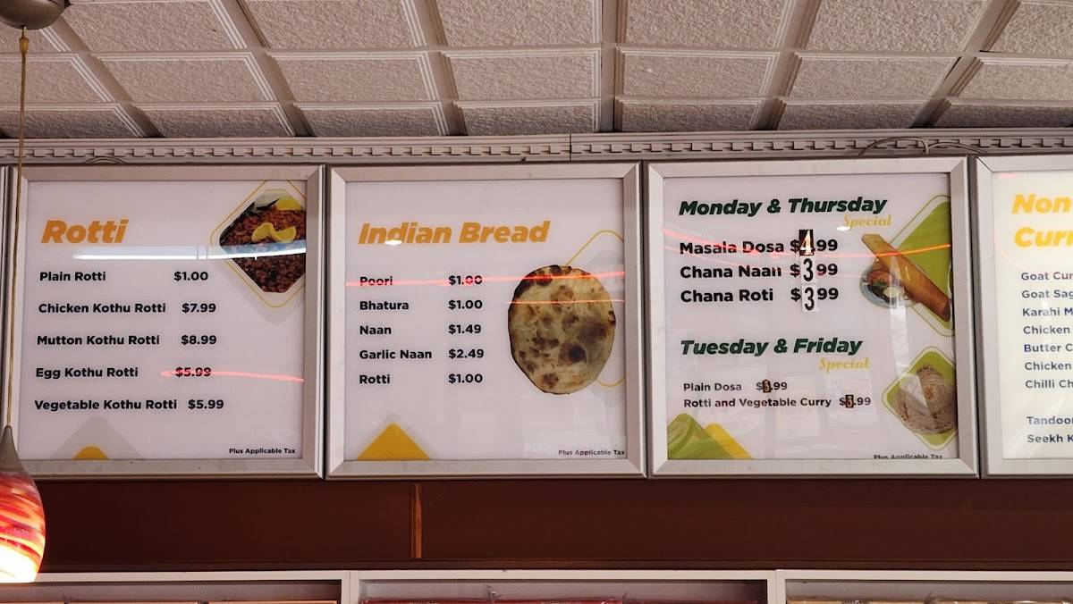 Menu at Samosa King restaurant, Toronto, Finch Ave E