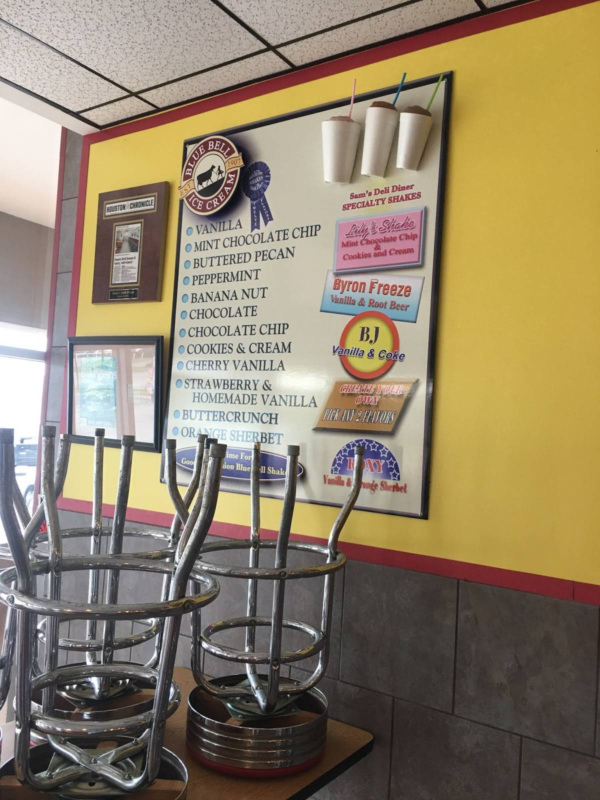 Menu at Sam's Deli Diner restaurant, Houston, B Katy Fwy