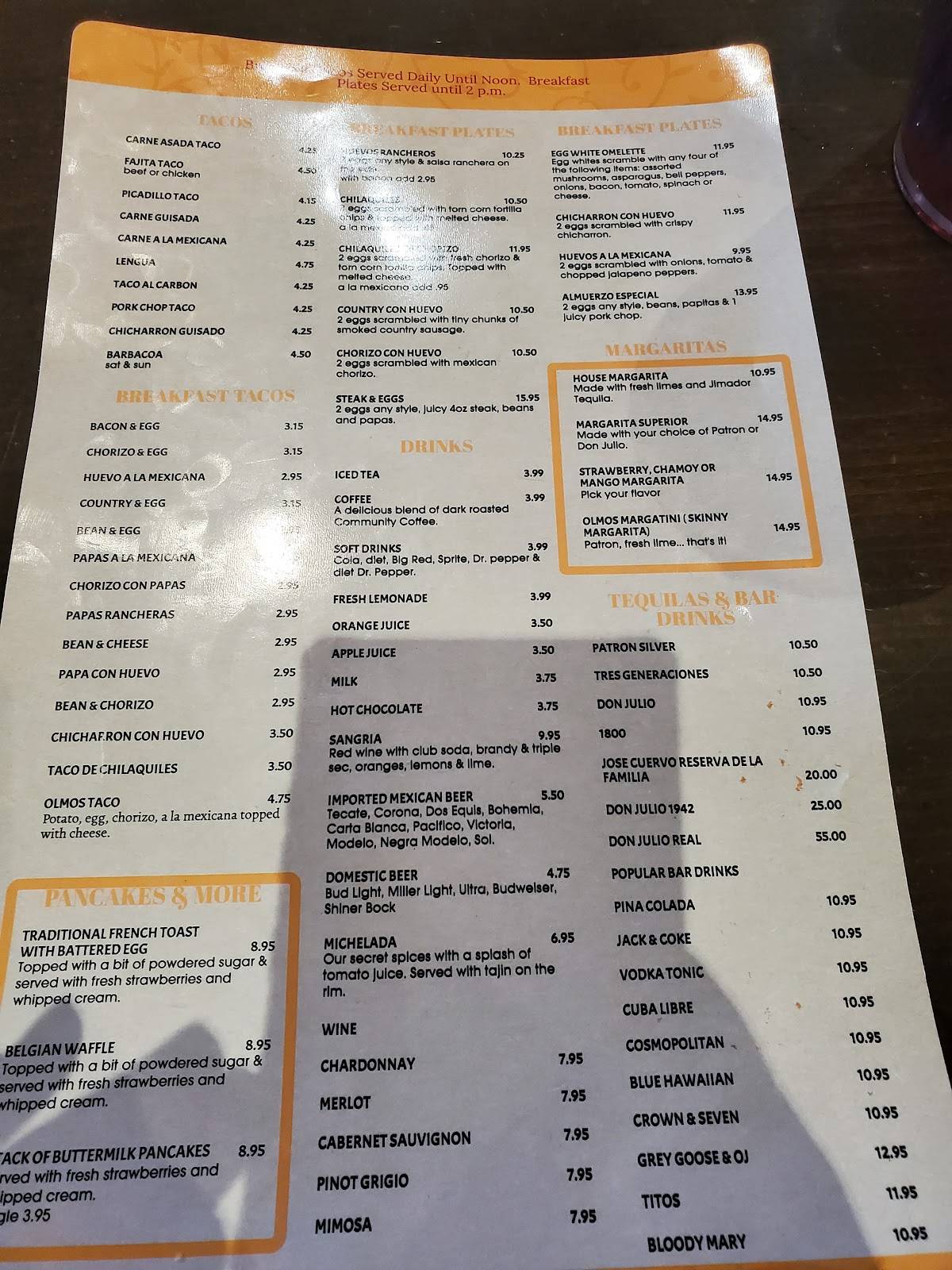 Menu at Mary Lou's Cafe, San Antonio, McCullough Ave