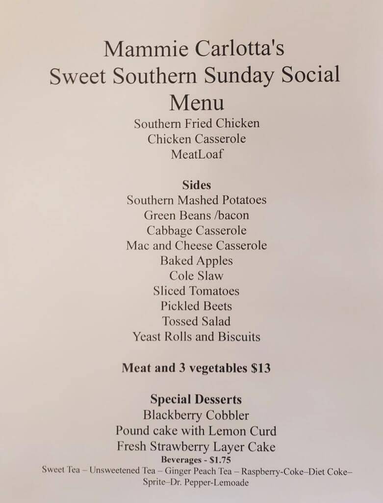 Menu at Sanctuary Restaurant And TeaRoom, Ringgold