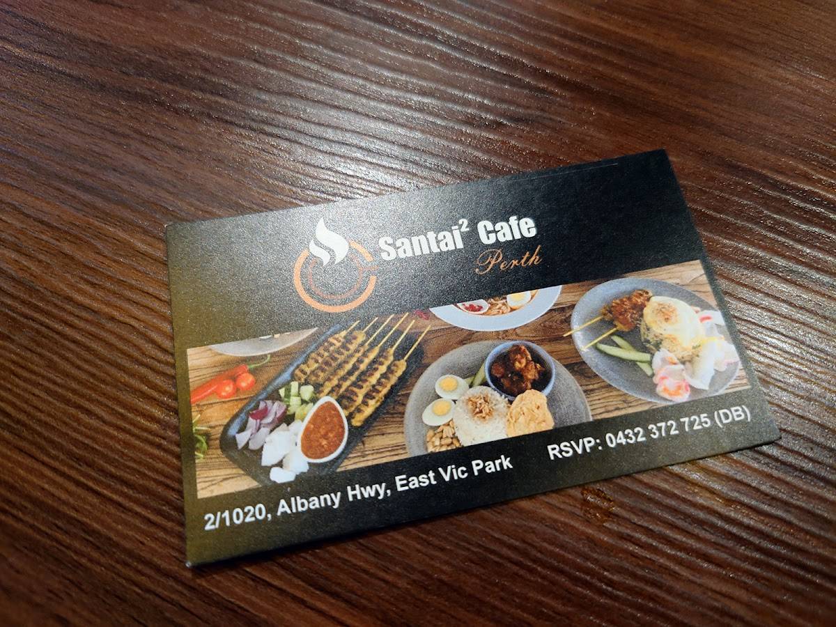 Menu at Santai² Cafe Perth, East Victoria Park