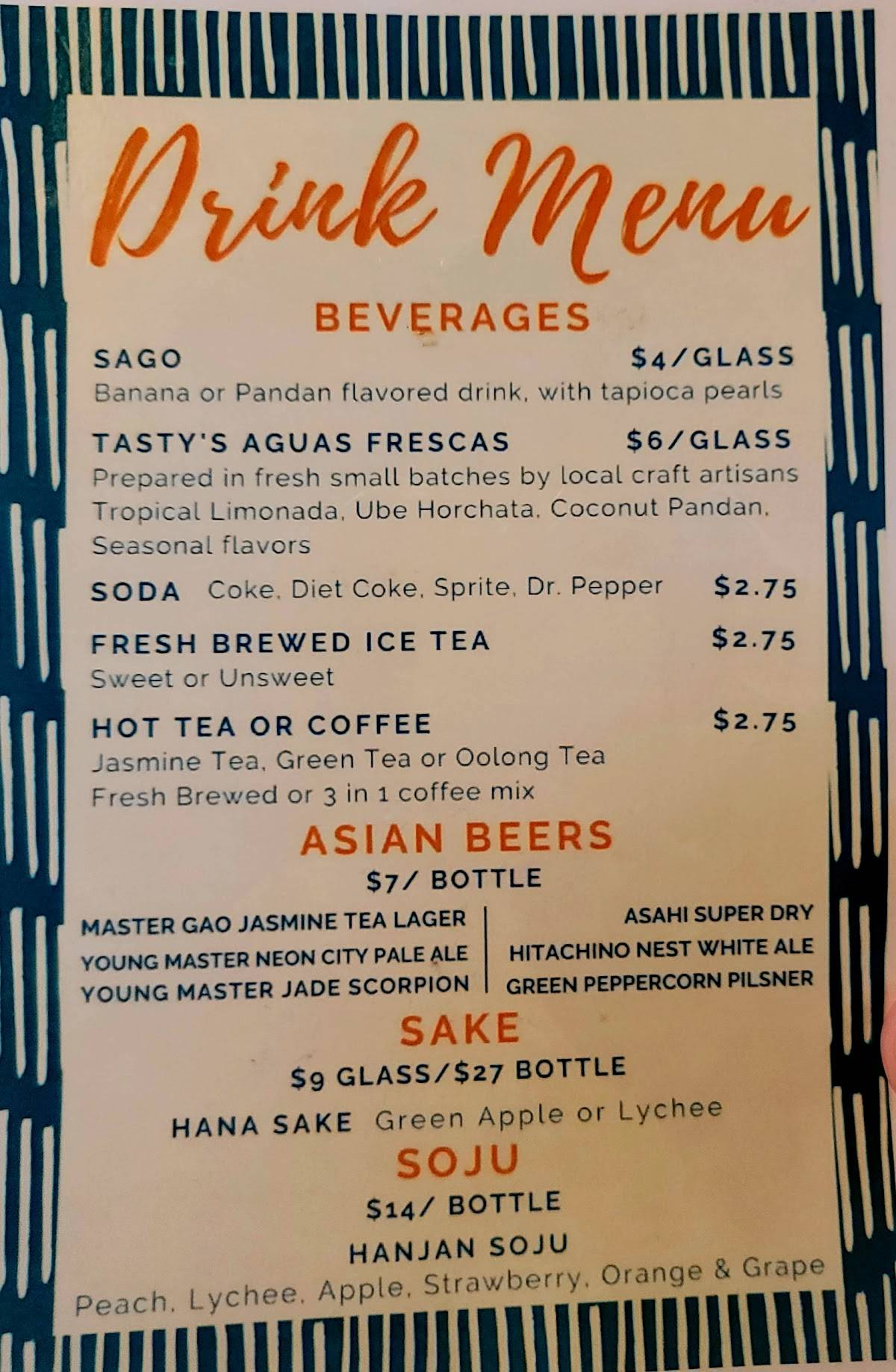 Menu at Sari-Sari Filipino Restaurant, Market, & Bakery, San Antonio