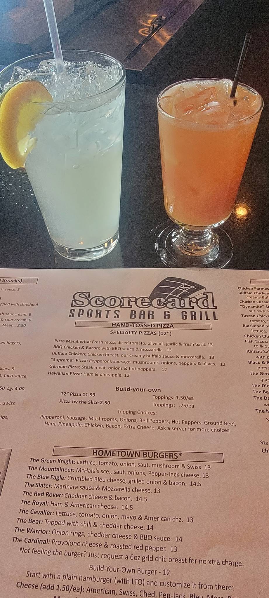 Menu at Scorecard Sports Bar & Grill, Wind Gap