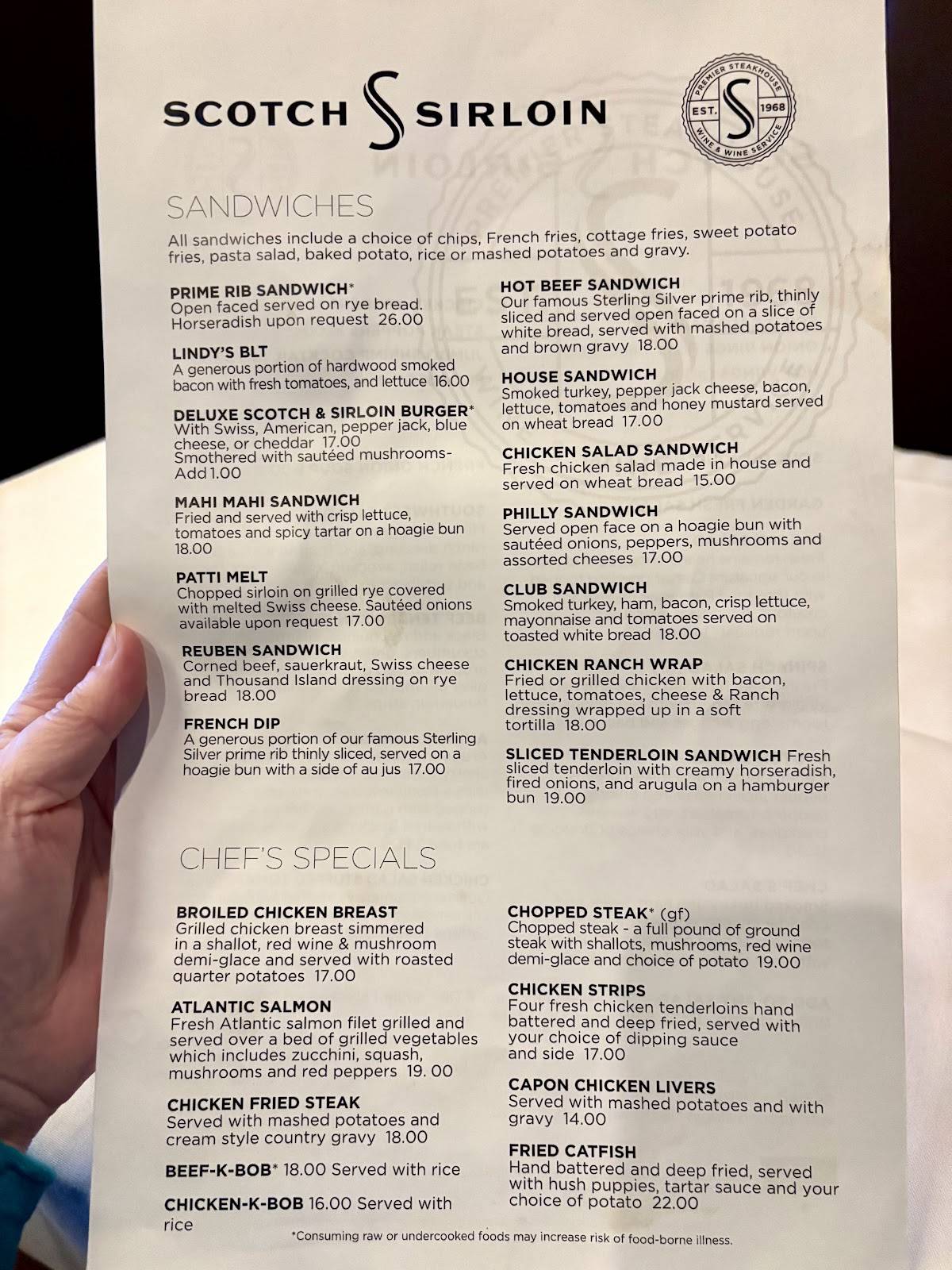 Menu at Scotch & Sirloin pub & bar, Wichita