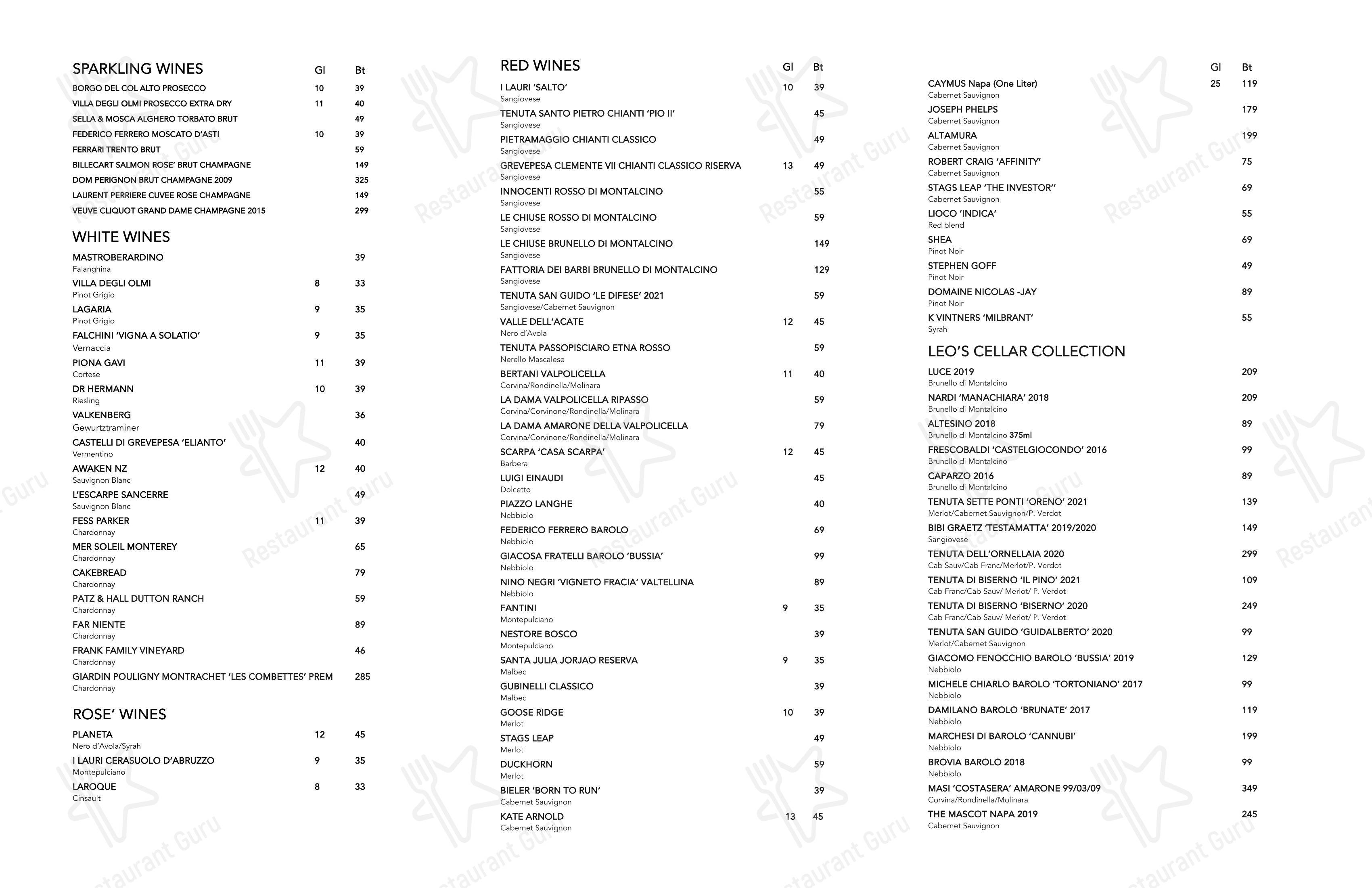 Menu at Scutari Italian Restaurant, Hanover