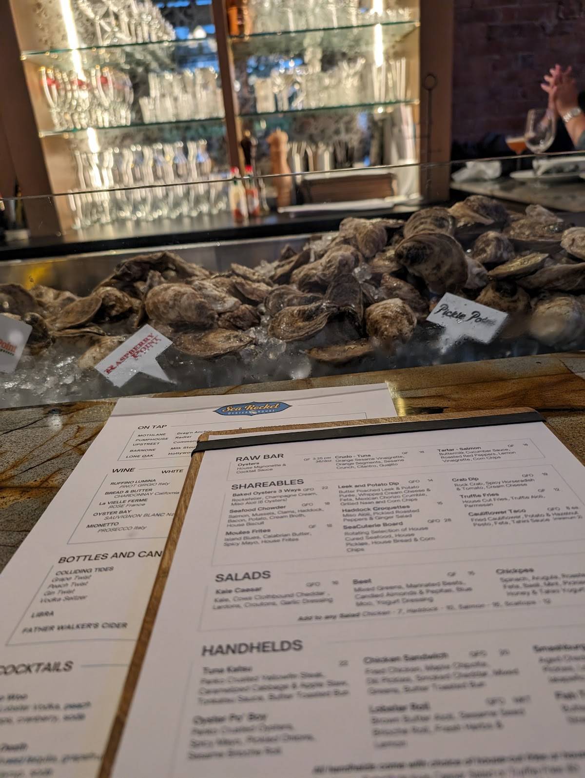 Menu at Sea Rocket Oyster House pub & bar, Charlottetown