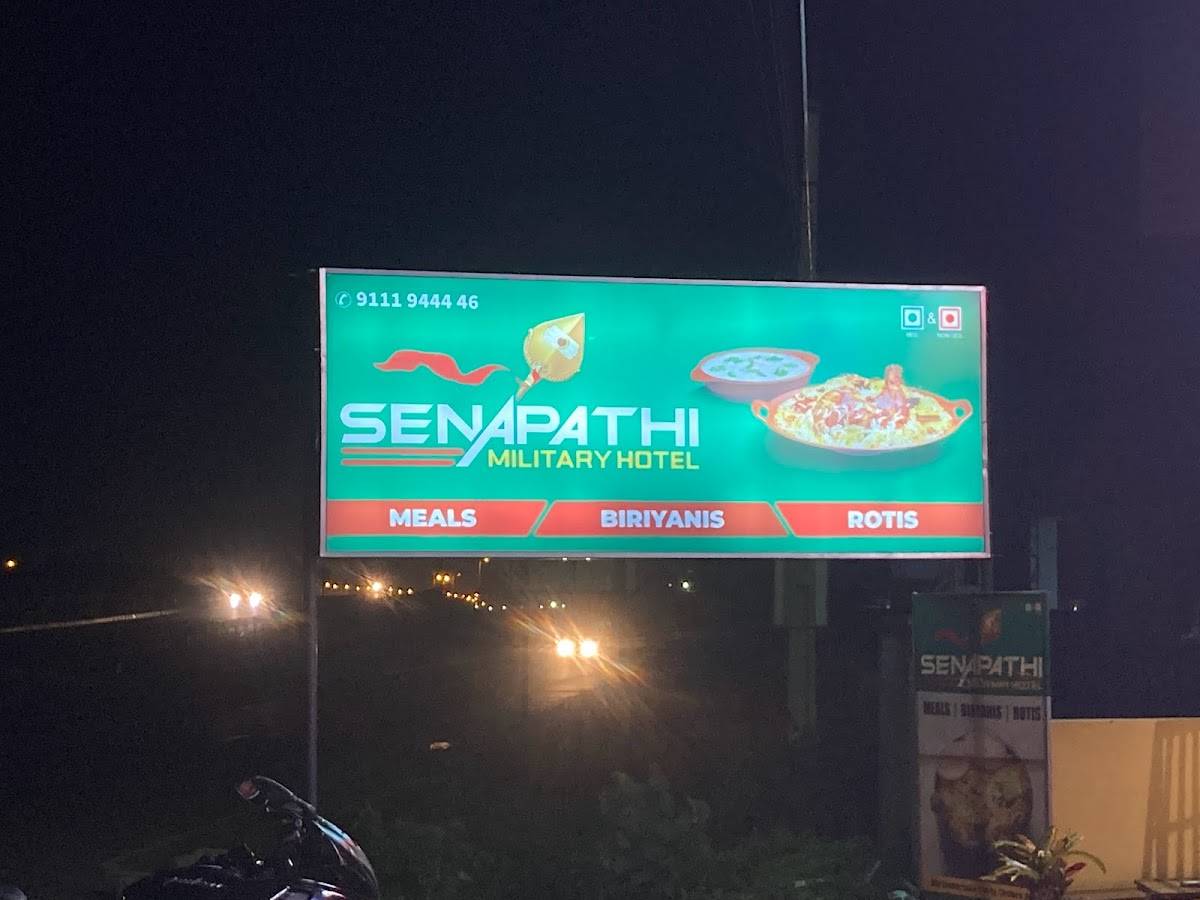 Menu at Senapathi Military Hotel, Kaza