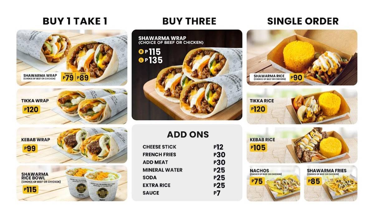 Menu at Shawarma Shack - Colours Town Center restaurant, Las Pinas