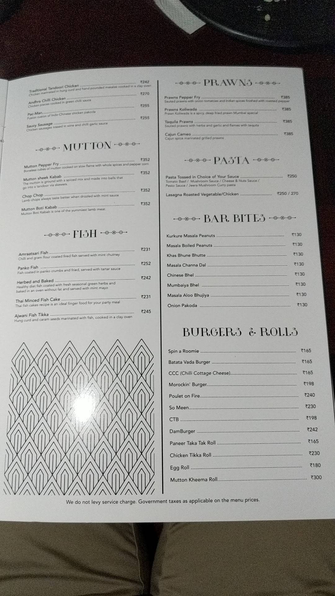 Menu at Shift Lounge - HSR Layout, Bengaluru, Sector 3 1085