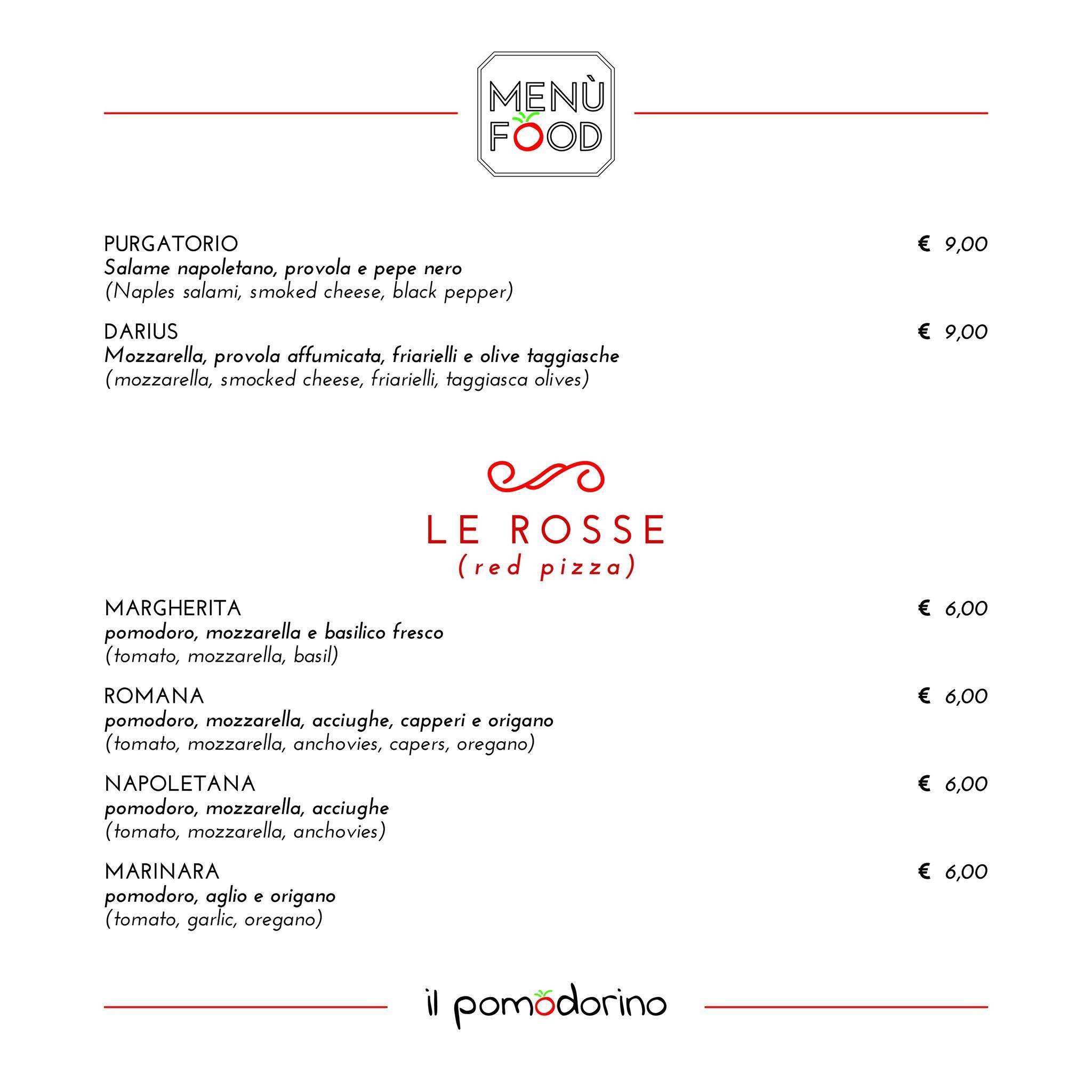 Menu da Il Pomodorino | Siena pizzeria, Siena