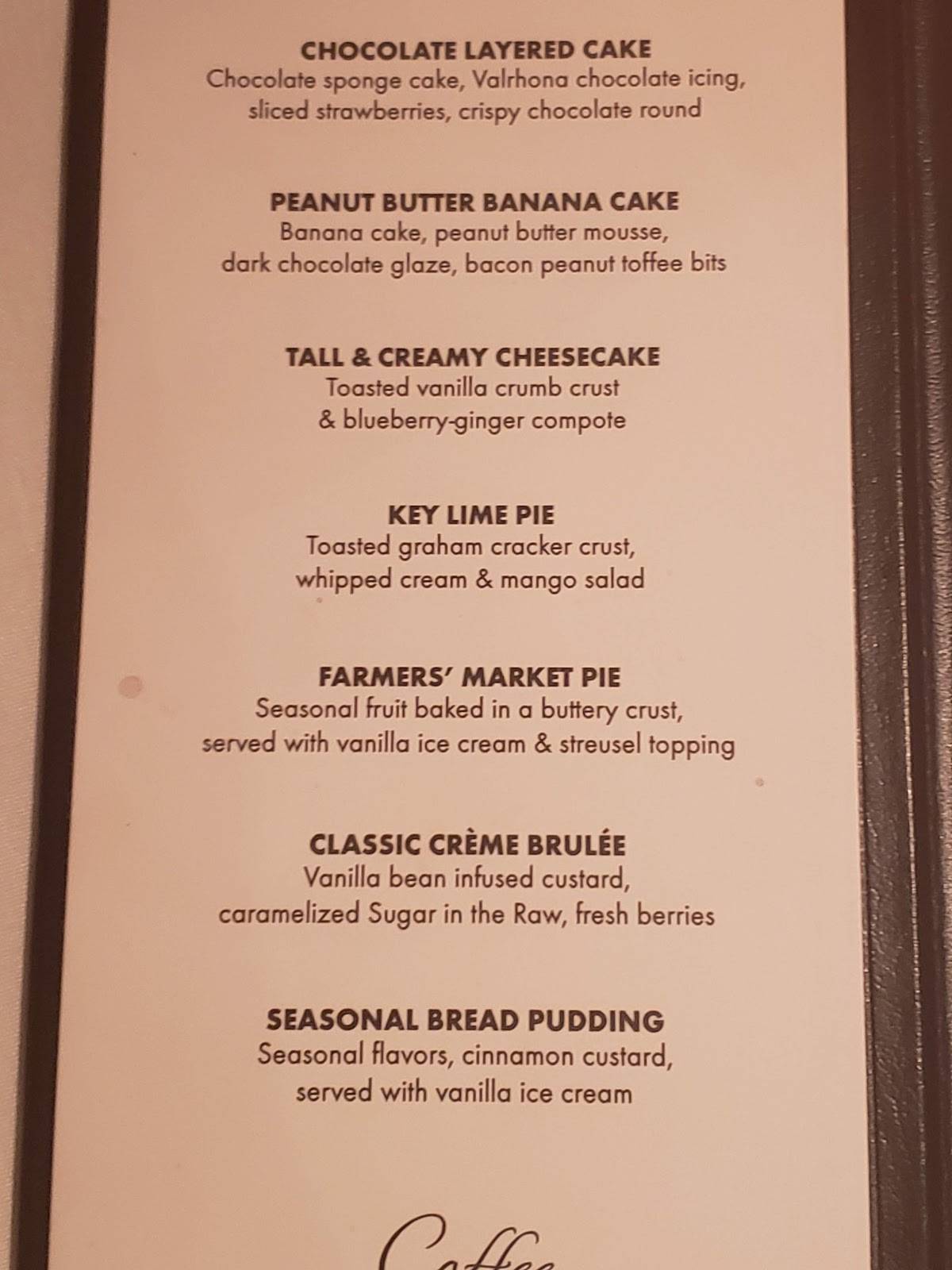 Menu at Simms Steakhouse, Lakewood
