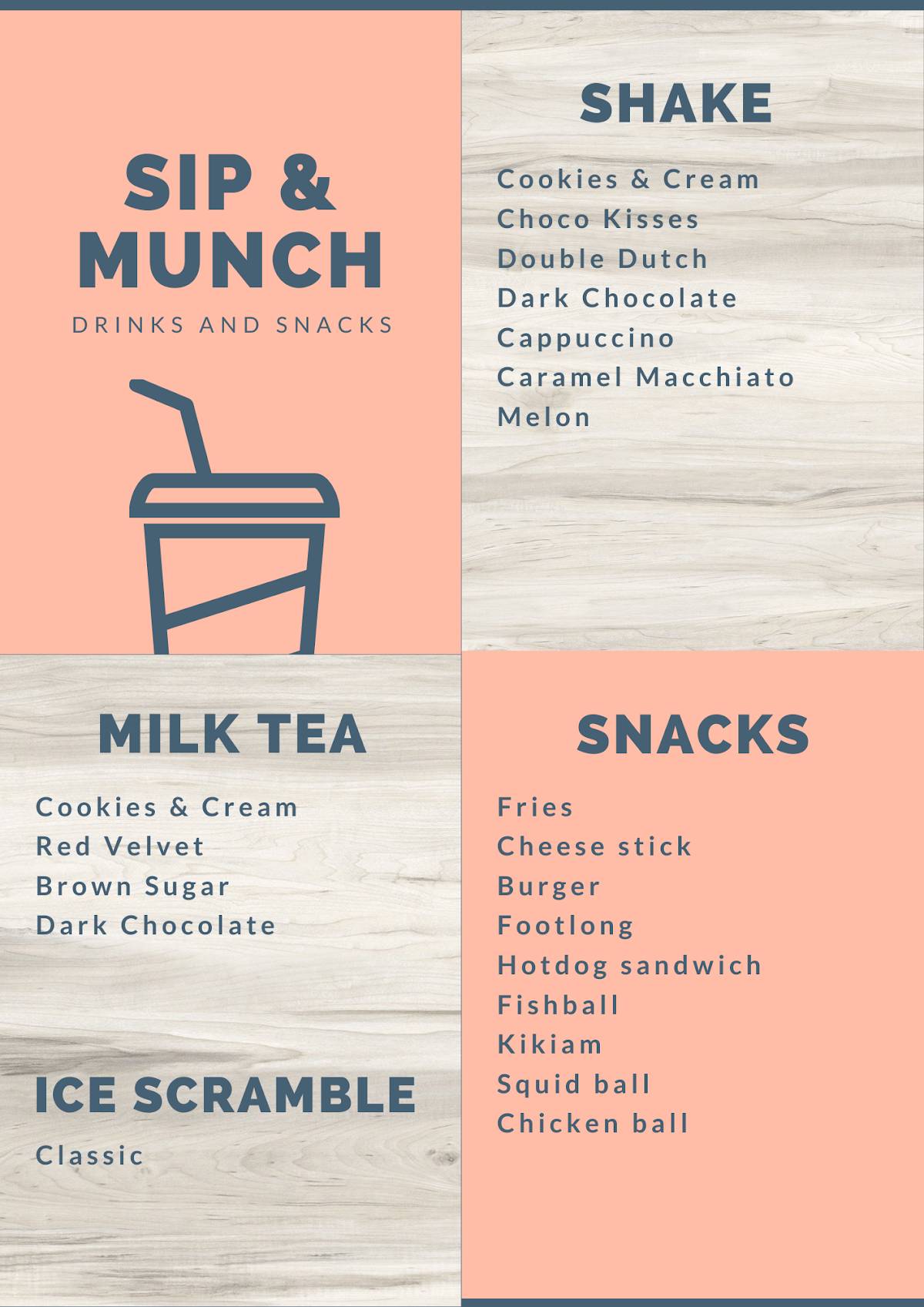 Menu at Sip N Munch restaurant, Calamba