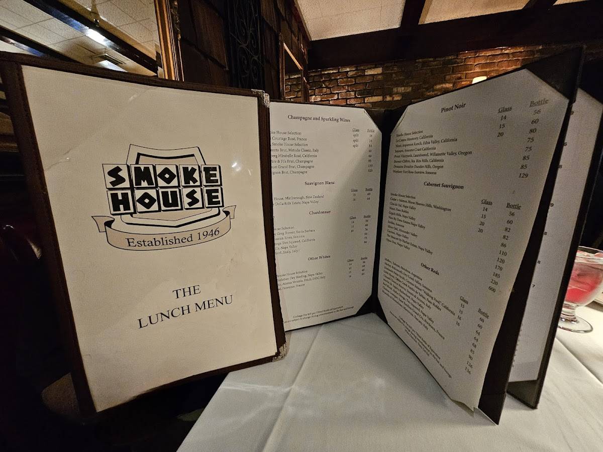 Menu at Smoke House Restaurant, Burbank