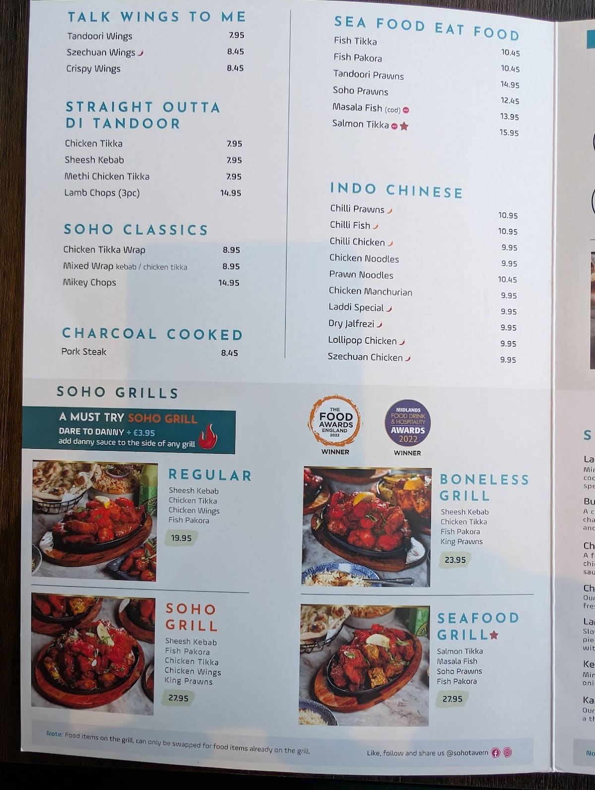 Menu at Soho Tavern Hampton In Arden pub & bar, Solihull